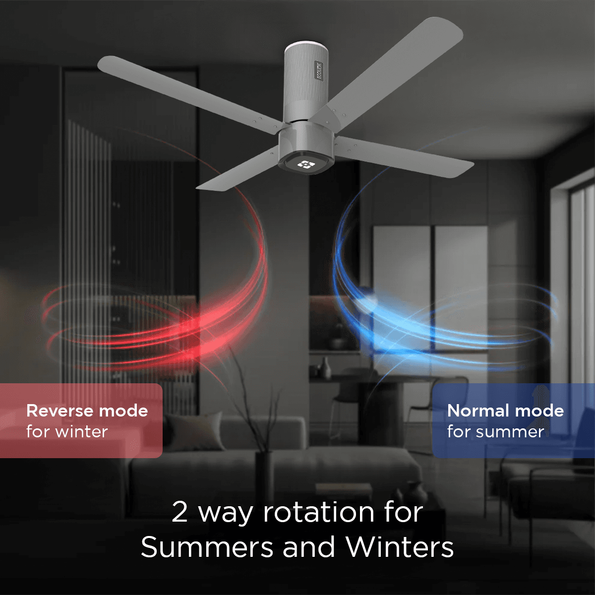 EcoLink AiroQuad BLDC Ceiling Fan | Modern Design, Powerful Cooling